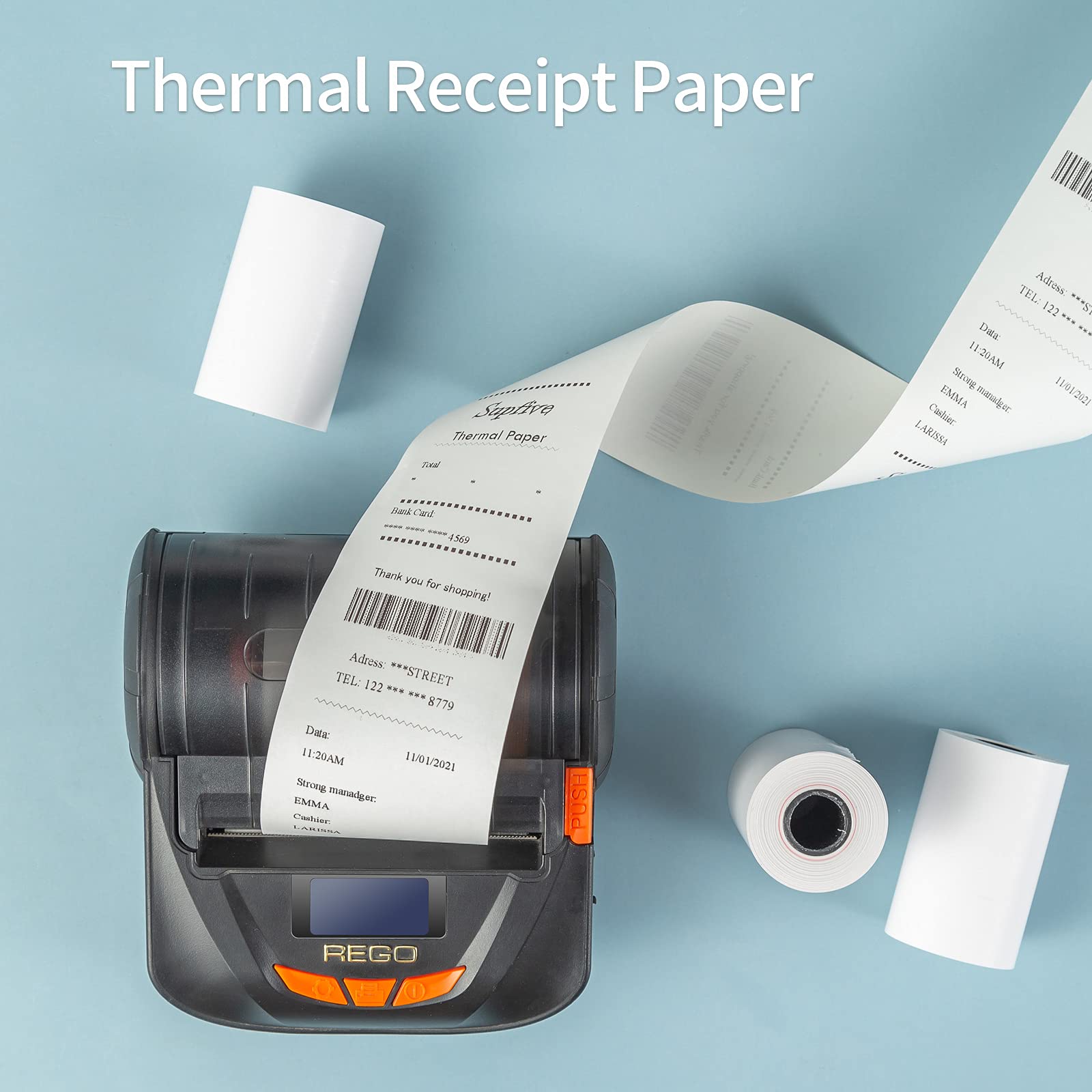 Supfive Thermal Receipt Paper 2 1/4" ×50ft (50 Rolls) BPA Free Fit Register Printer POS System