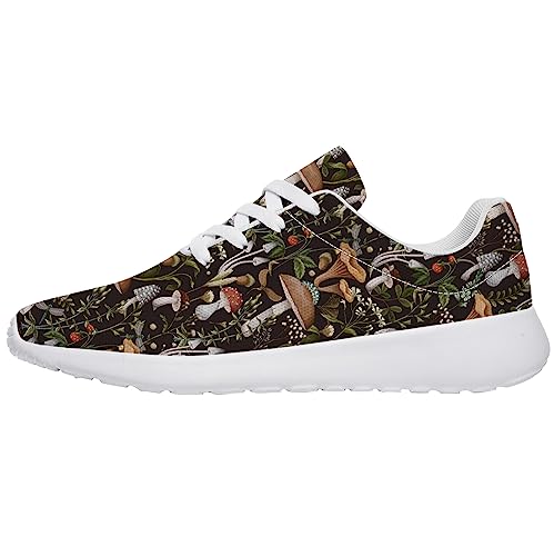 vogiant Mushroom Shoes Ladies Womens Tennis Shoes Running Walking Sneakers Cottagecore Forest Mushroom Shoes Witchy Style,Size 7.5