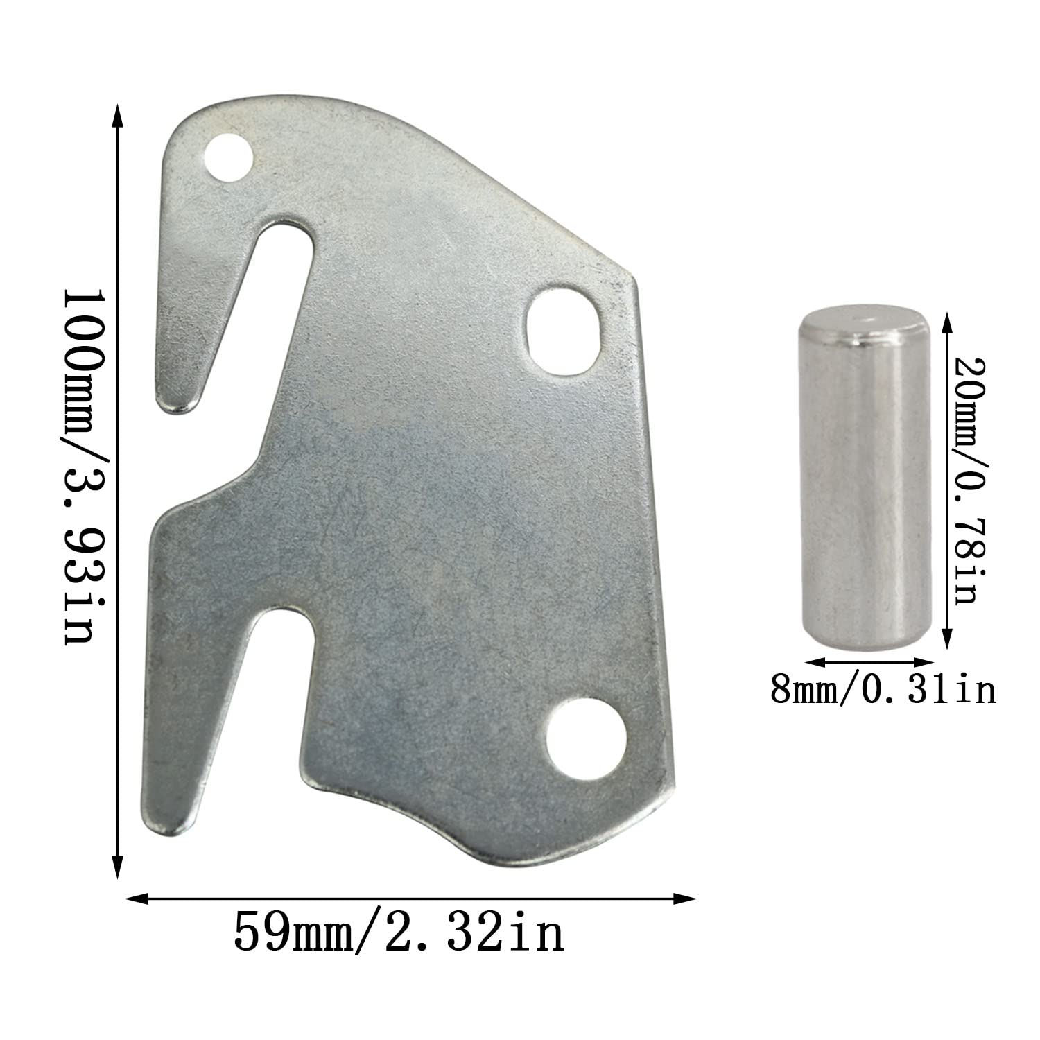 YYANGZ #10 Hook Plates for Wooden Beds 4 Sets Wood Bed Rail Hook Plates with Pins for Beds Frame Bracket Headboard Footboard,Bed Hook