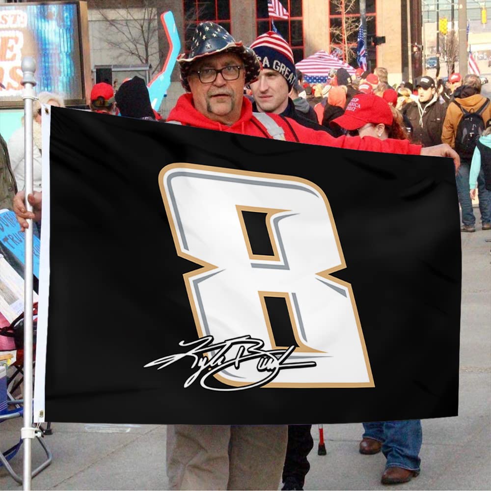 Yanbooch Checkered Racing Flag Kyle Busch #8 Flag Banner 3x5Feet for Car Fans with Brass Grommets