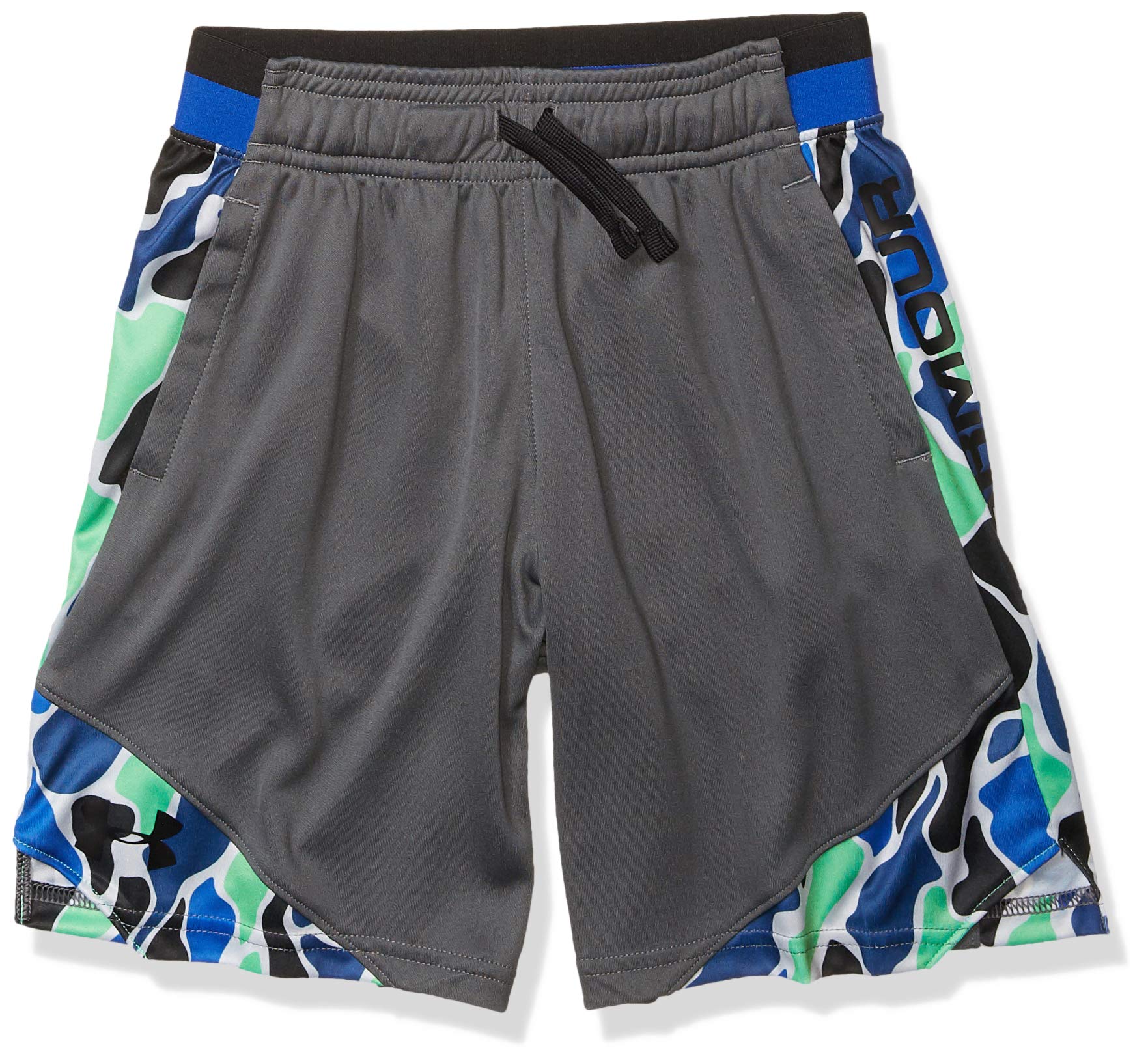 Under Armour Stunt Novelty Workout Gym Short, Pitch Gray (012)/Black, Youth Small