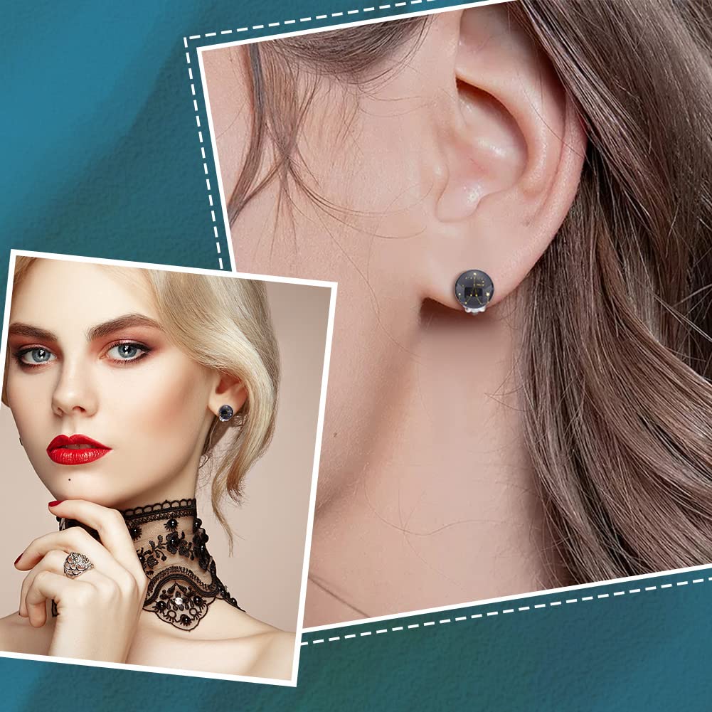 UNICRAFTALE 60pcs Clip-on Earring Findings DIY Earring Clip 10mm Stainless Steel Clip-on Earring Converter Flat Round Tray Non-Pierced Earrings with Silicone Earring Pads for DIY Earring Making
