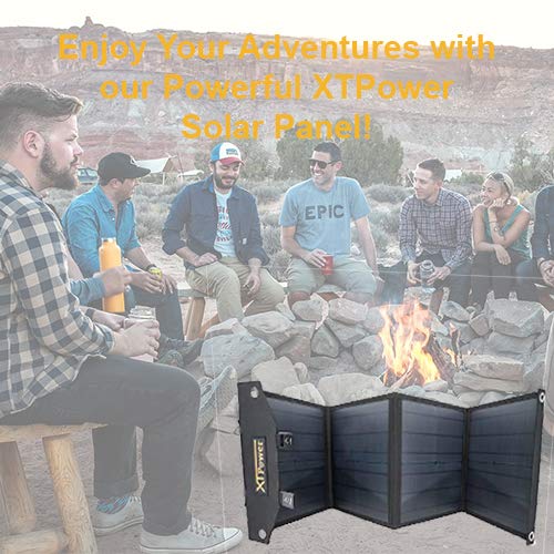 XTPower SP-100 | 100W Foldable Solar Panel Charger | 2X USB and 1x DC Output | for Jauch Powerstations, Suaoki Portable Generator, Goal Zero Yeti Power Station, Jackery Explorer and Much More