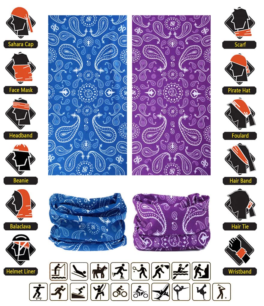VANCROWN Headwear Head Wrap Sport Headband Sweatband 220 Patterns 12 in 1 Magic Scarf 12PCS & 6PCS 12 in 1 (12PCS.Weave)