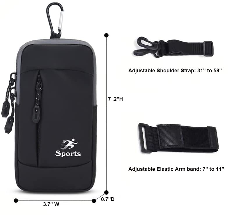 Sport Running Armband Cell Phone Holder Crossbody Purse Belt Pouch Arm Bag for Samsung Galaxy S21 FE S23 S22 Ultra S20 Plus/Google Pixel 6a 7 6 5 4 XL/iPhone 13 14 Pro Max BLU View 2 TCL 10L (Blue)