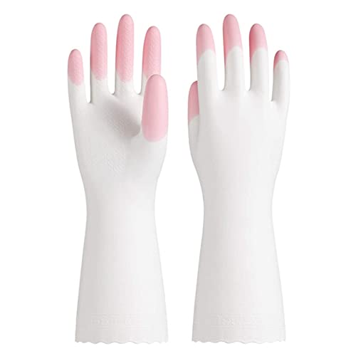 TEETSY Cleaning Gloves Household Gloves, Unlined, Long Sleeves, Kitchen Clean, Blue, Medium (Color : 3, Size : Medium)