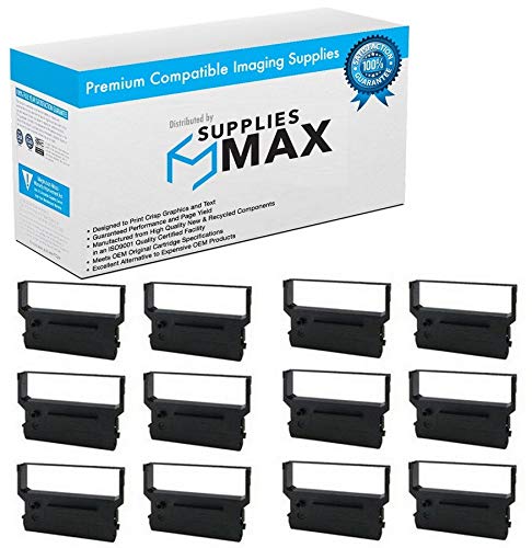 SuppliesMAX Compatible Replacement for Citizen DP-600/650/CBM-710/750/iDP-3516/3530/4540 Black/Red P.O.S. Printer Ribbons (12/PK) (IR-61RB_12PK)