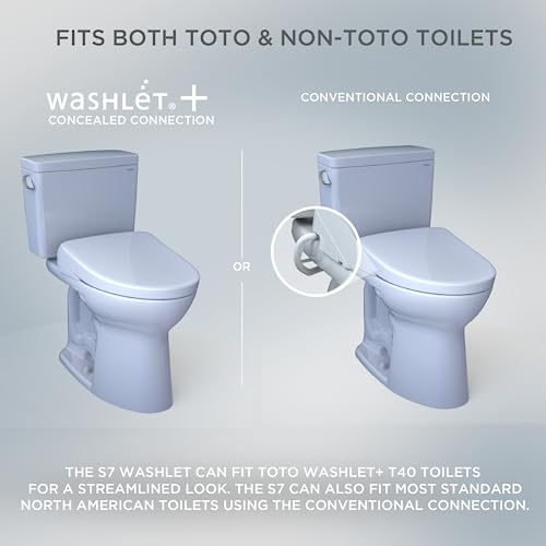 TOTO SW4734AT40#01 WASHLET+ Electronic Bidet Toilet Seat, Elongated, Cotton White