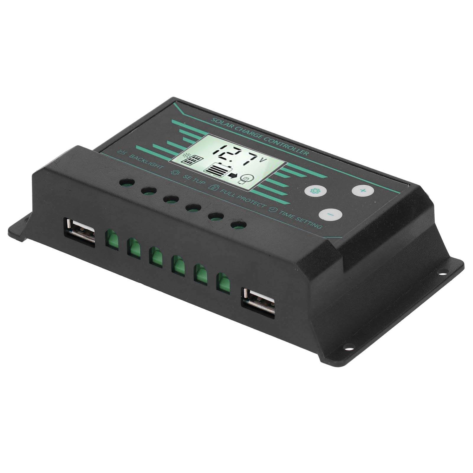 Z10/ Z20/ Z30 Solar Controller, Solar Panel Regulator Dual USB Solar Battery Regulator Solar Regulator PWM, 30A 12V/24V for Lamp(z10)