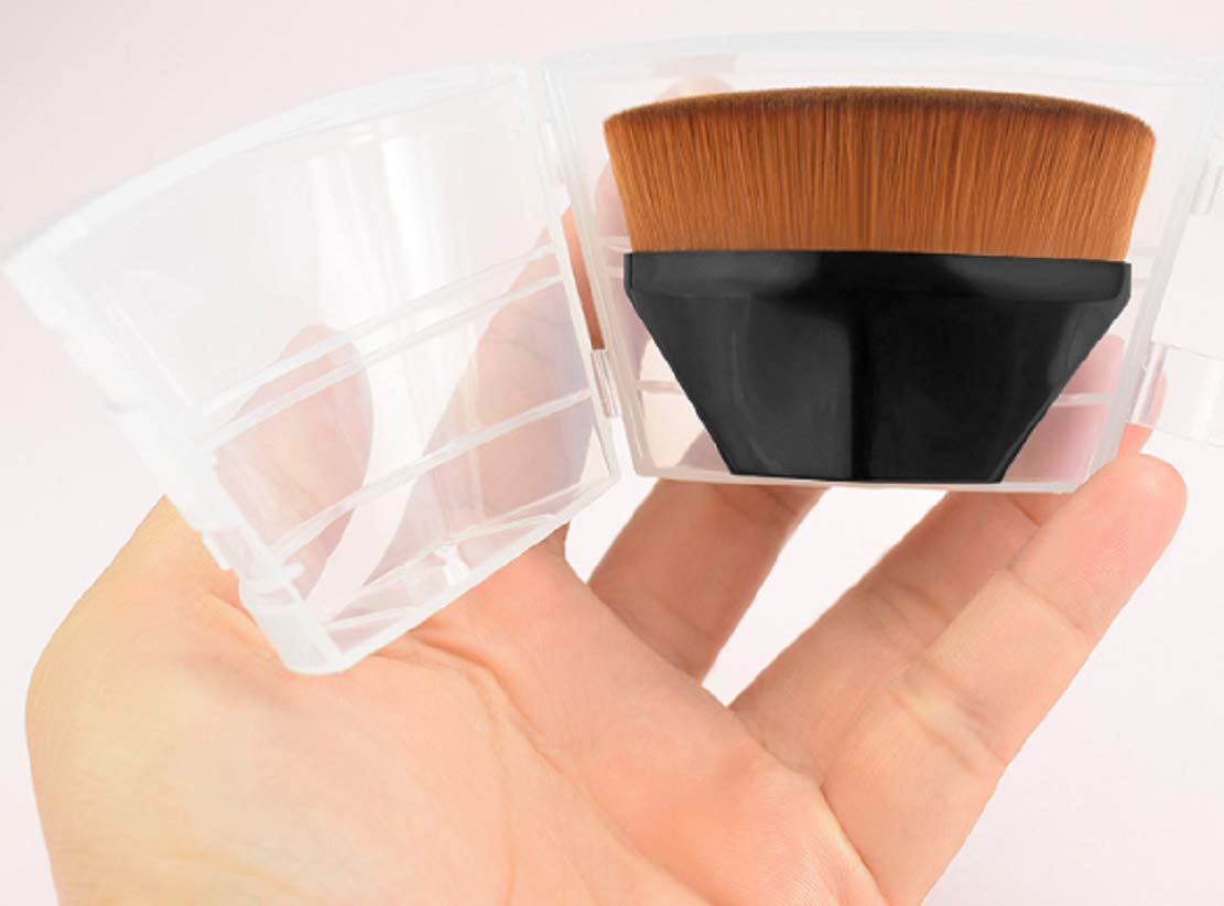 Xinfenglai Diamond-shaped Makeup Brush, Liquid Foundation Brush, Used To Mix Liquid Or Flawless Powder Cosmetics, And Comes With A Protective Cover (Black)