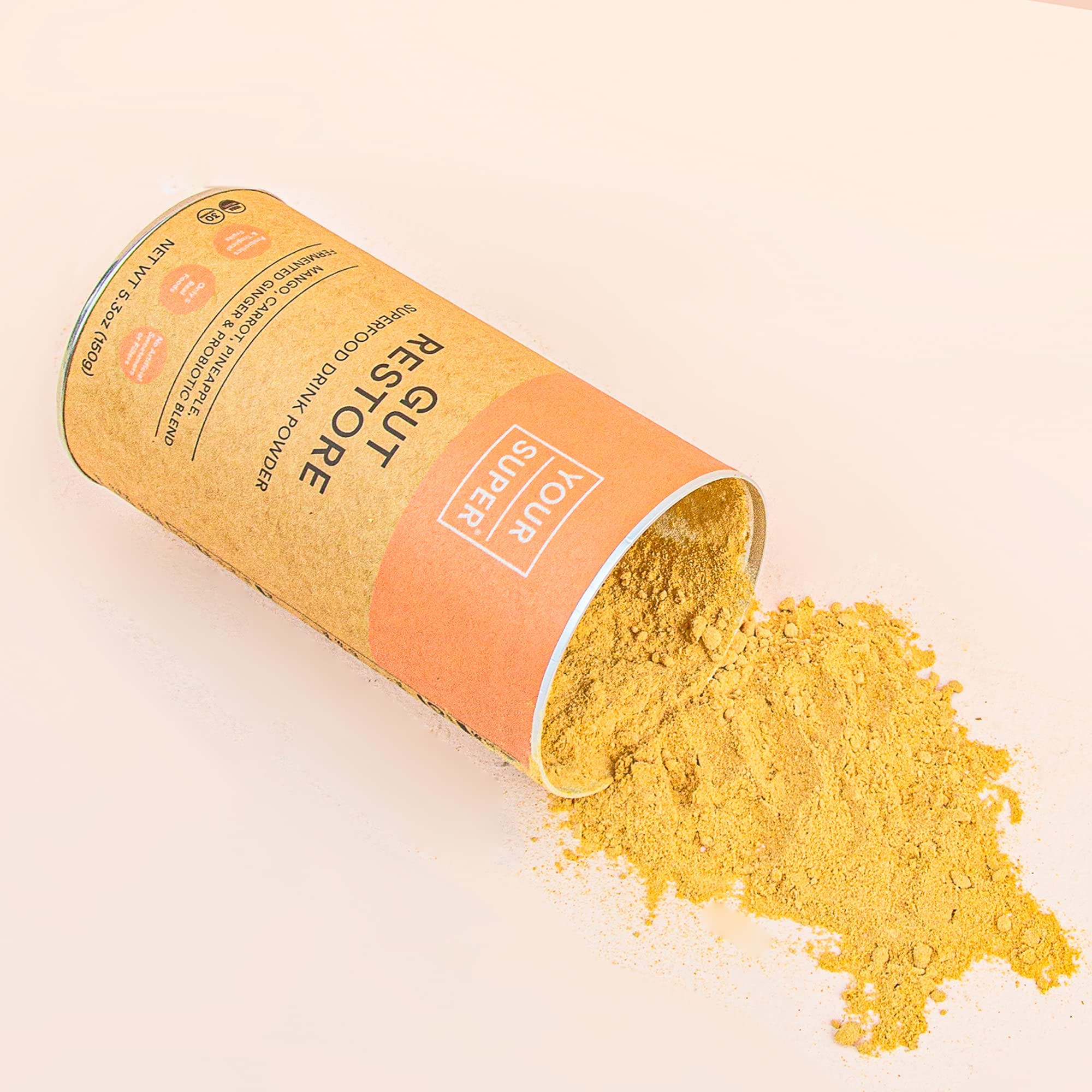 Your Super Gut Restore Superfood Powder β Organic Plant Based Powder with Probiotic Blend, Tropical Superfruit Drink Mix with Digestive Enzymes for Gut Health (30 Servings)