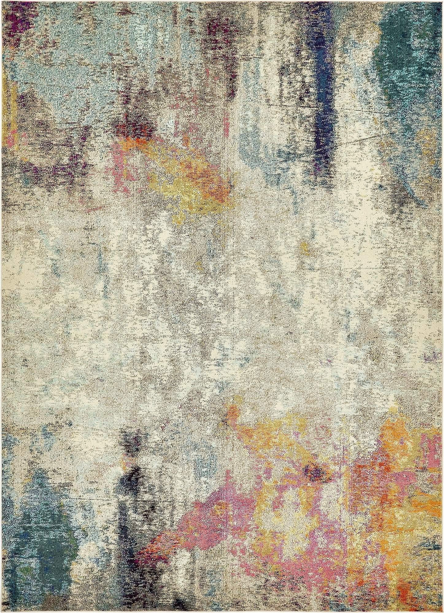Unique Loom Chromatic Collection Modern Colorful & Vibrant Abstract Area Rug For Any Home DƩcor (9' 0 x 12' 0 Rectangular, Beige/ Pink)