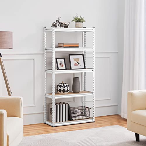 Topeakmart Storage Shelves 5 Tier Adjustable Metal Shelving Unit Utility Shelves Garage Storage Racks for Warehouse Garage Pantry Kitchen- Silver, 29.5 x 12 x 60 Inch
