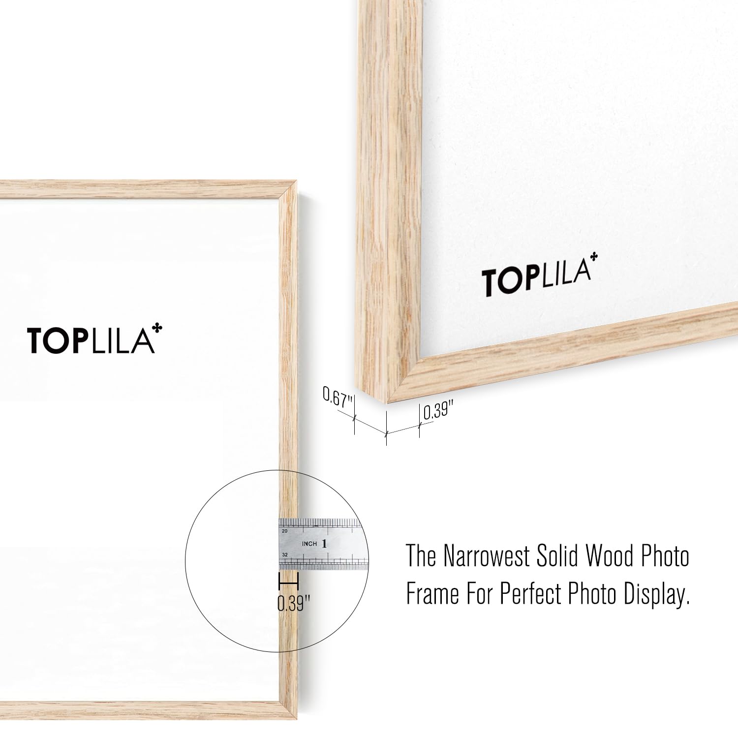 TOPLILA 11x14 Oak Wood Picture Frame,Thin Border 11x14 Natural Solid Wood Photo Frame,Poster Frame Wall Photo Frame