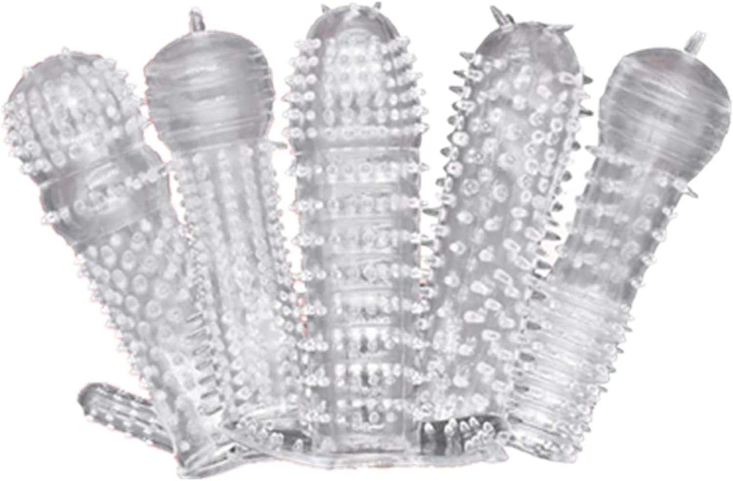 Transparent New Threaded mace Condom Male Condom Adult Lock fine Ring Extended Sleeve Crystal Sleeve 5pcs