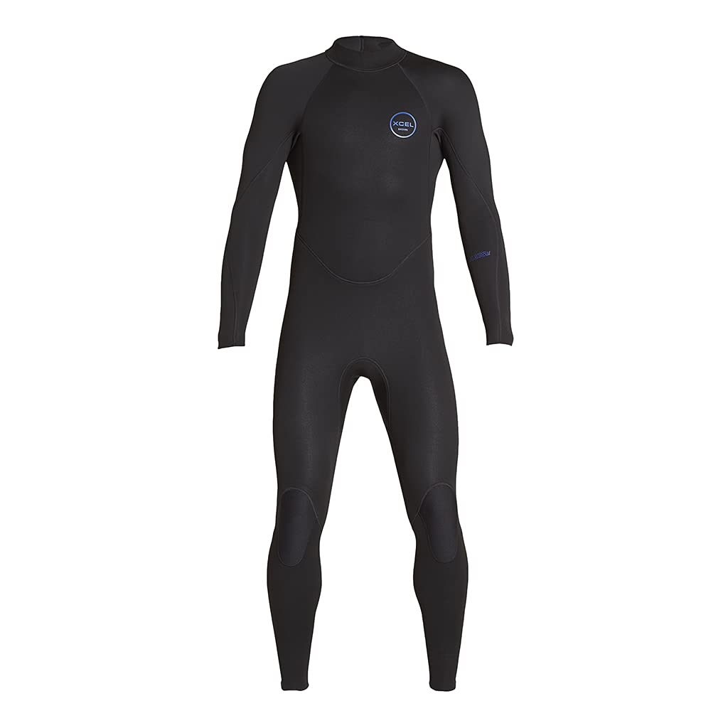 Xcel Mens Axis Flatlock Long Sleeve Back Zip 3/2mm Fullsuit (Black, Large)