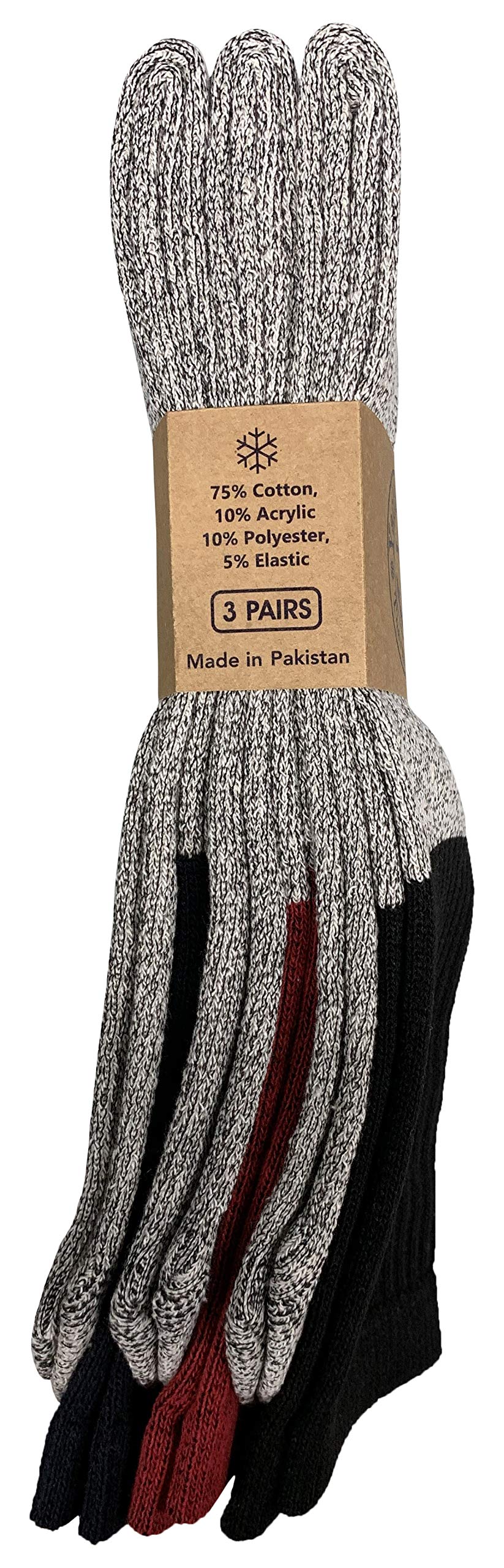 Yacht & Smith 120 Pair Bulk Pack Of Mens Winter Thermal Camping Boot Socks, Cotton Tube or Crew Sock