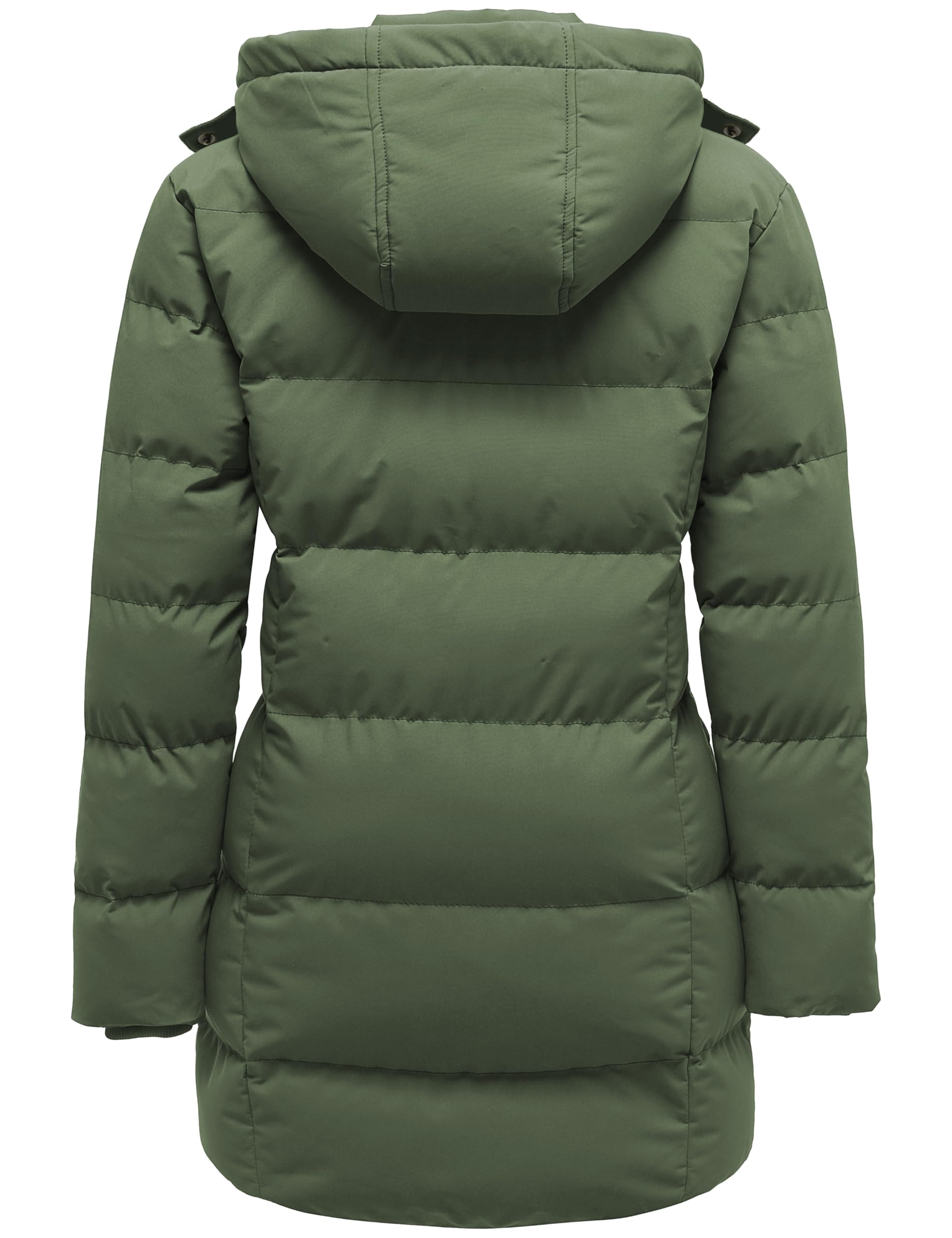 WenVen Women's Winter Long Parka Coat Thicken Outwear Puffer Full-Zip Jacket (Army green,L)