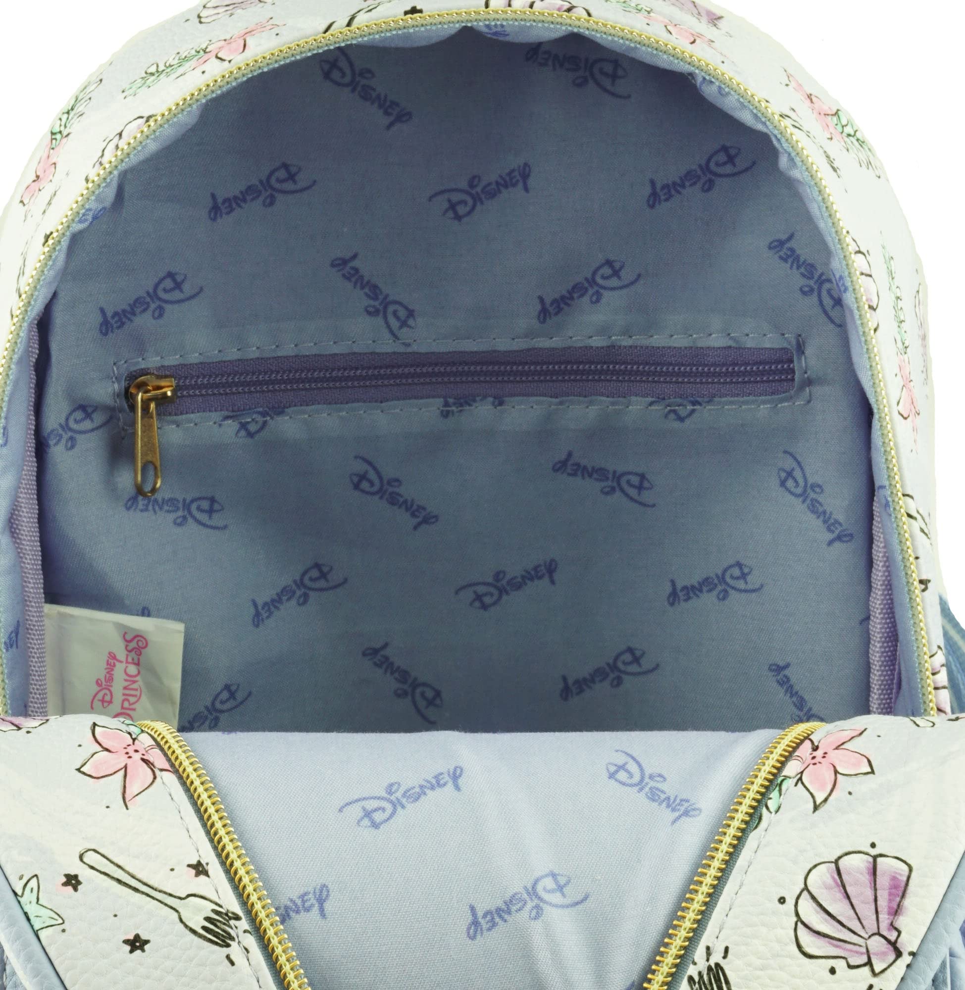 Wondapop Disney The Little Mermaid Ariel 11" Vegan Leather Fashion Mini Backpack