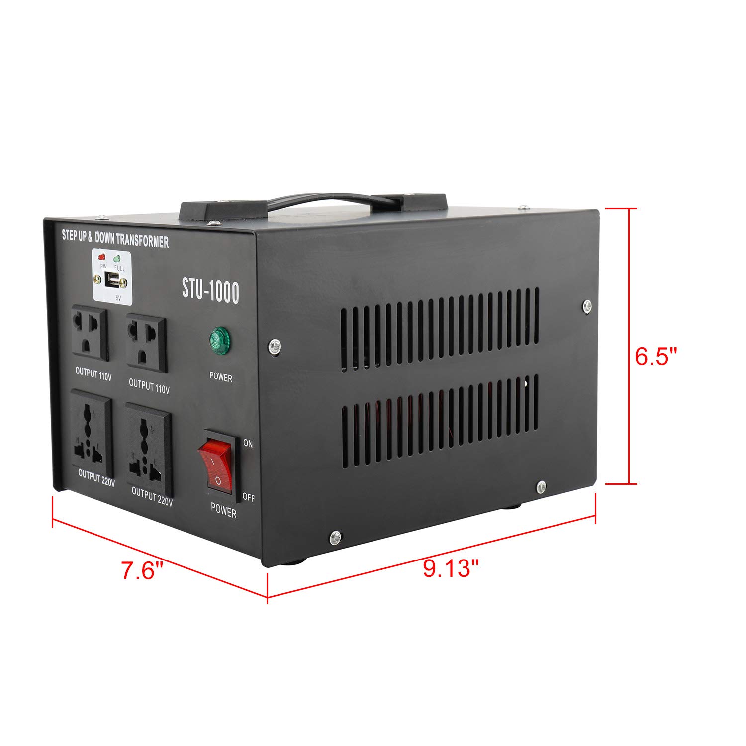 YaeCCC 1000 Watt Auto Step Up/Down Voltage Transformer Converter,110/120/220/240 Volt Input Conversion 110 Volt and 220 Volts Output with DC 5V USB Port Heavy-Duty (1000VA)