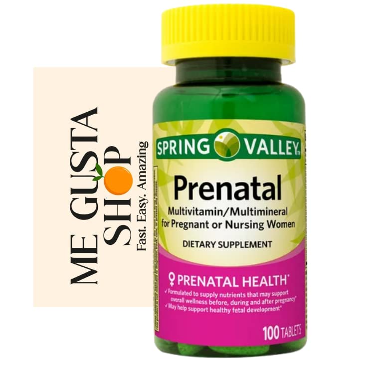 Spring Valley Multimineral Prenatal Multivitamin Tablets Dietary Supplement, (Pack of 2) 100 Count + Asstd Collor Pill Organizer Me Gustas