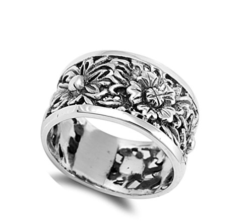 Women's Flower Fashion Sunflower Ring New .925 Sterling Silver Band Size 6