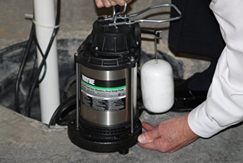 Wayne 58321-WYN3 CDU980E 3/4 HP Submersible Cast Iron and Stainless Steel Sump Pump with Integrated Vertical Float Switch, Large, Silver