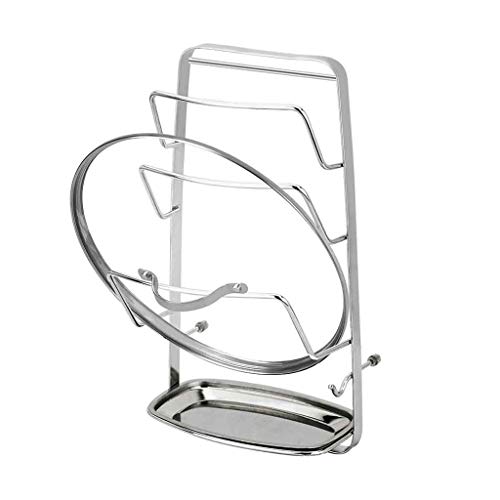 WUDILU Multi-Layer Kitchen Shelf Pot Lid Rack Organizer Stand for Lids Pan & Cutting Board Holder Storage Stainless Steel Dish Rack