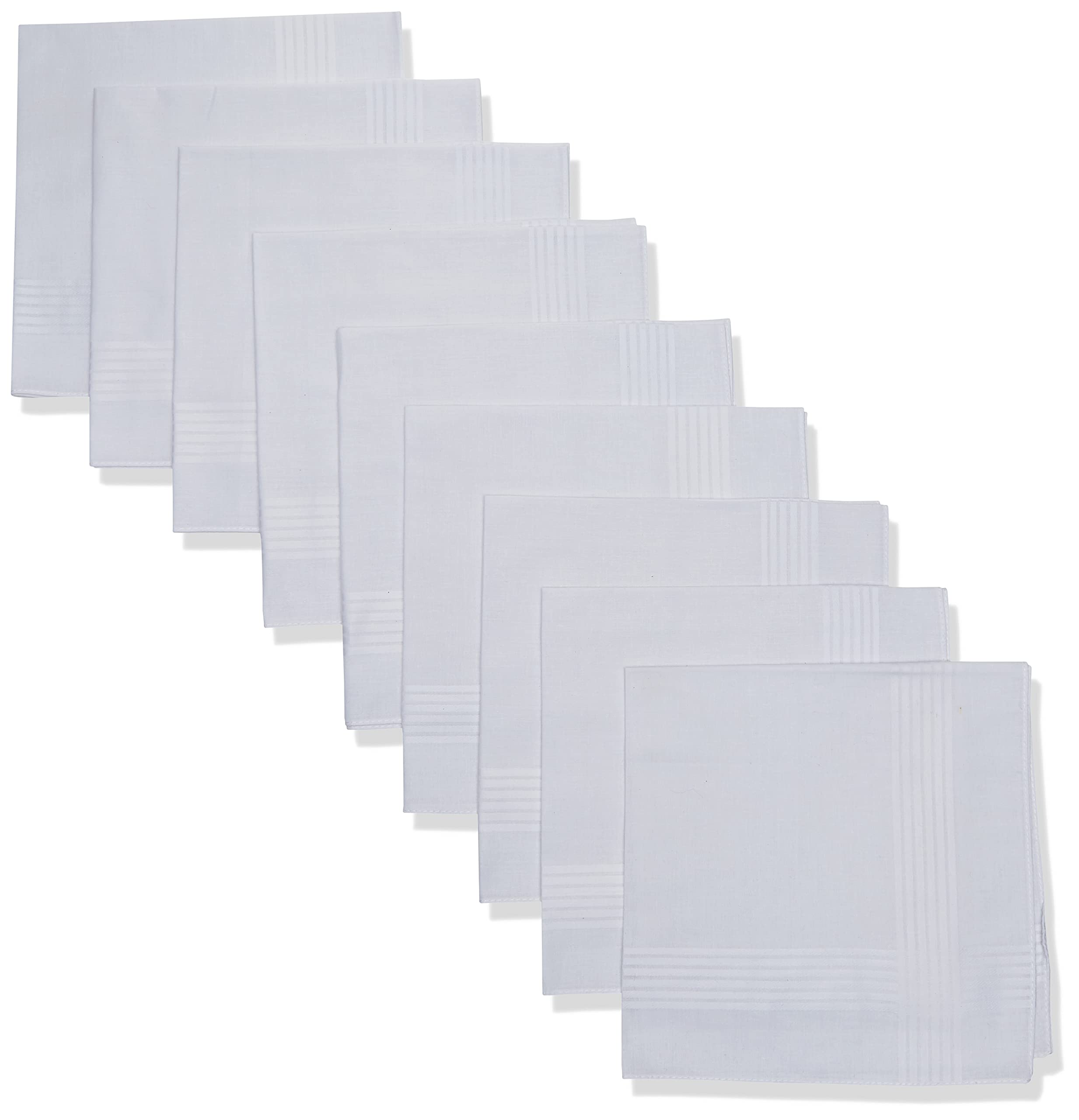 Wembley Men's 9 Piece Cotton Hankies, White, One Size