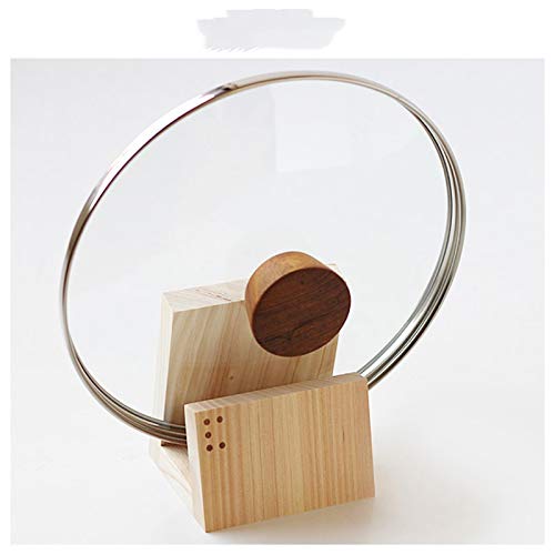 WUDILU Wooden Pot Lid Holder Storage Rack Pan Pot Cover Lid Spoon Rest Stand Spoon Holder Shelf Kitchen Accessories
