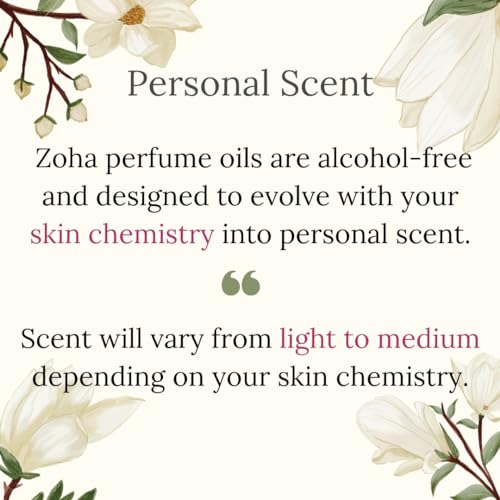 Zoha, Jasmine Bloom Perfume for Women and Men, Alcohol-Free Hypoallergenic Vegan Fragrance Oil Roll-On