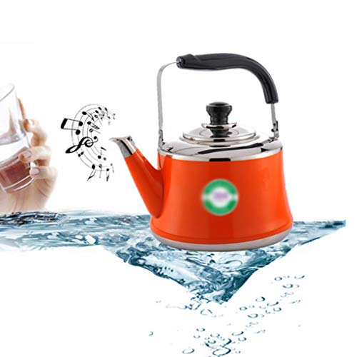 ZNZN Stove Whistling Kettle Stainless Steel Kettle Classic Teapot Appearance Thickened Bottom Various Capacity Can Choose Multifunctional Water Kettle (Color : Yellow, Size : 1.5L(50.7OZ))