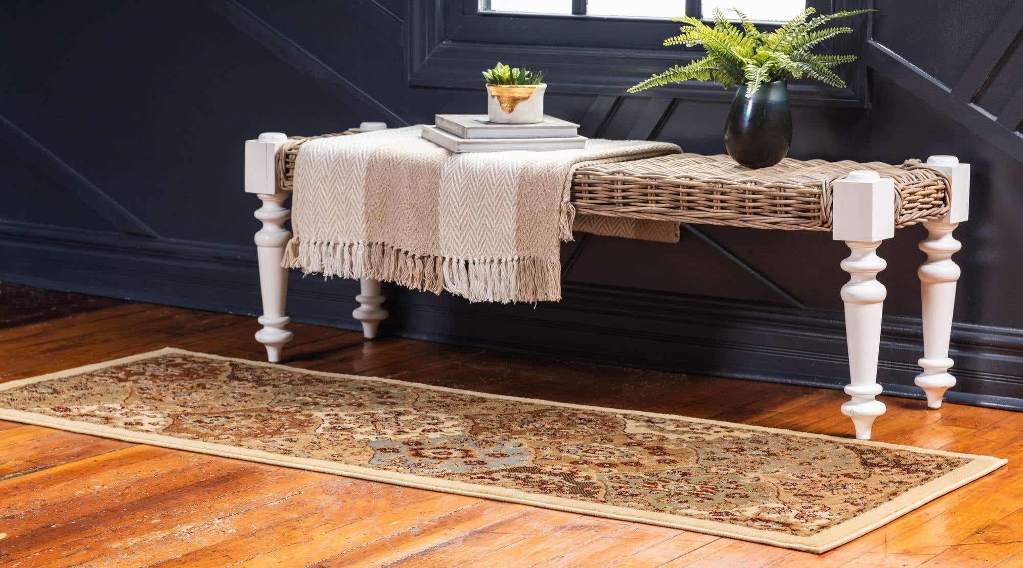 Unique Loom Voyage Collection Traditional Oriental Classic Intricate Medallion Design Area Rug, Runner 2' 2" x 6' 0", Ivory/Brown