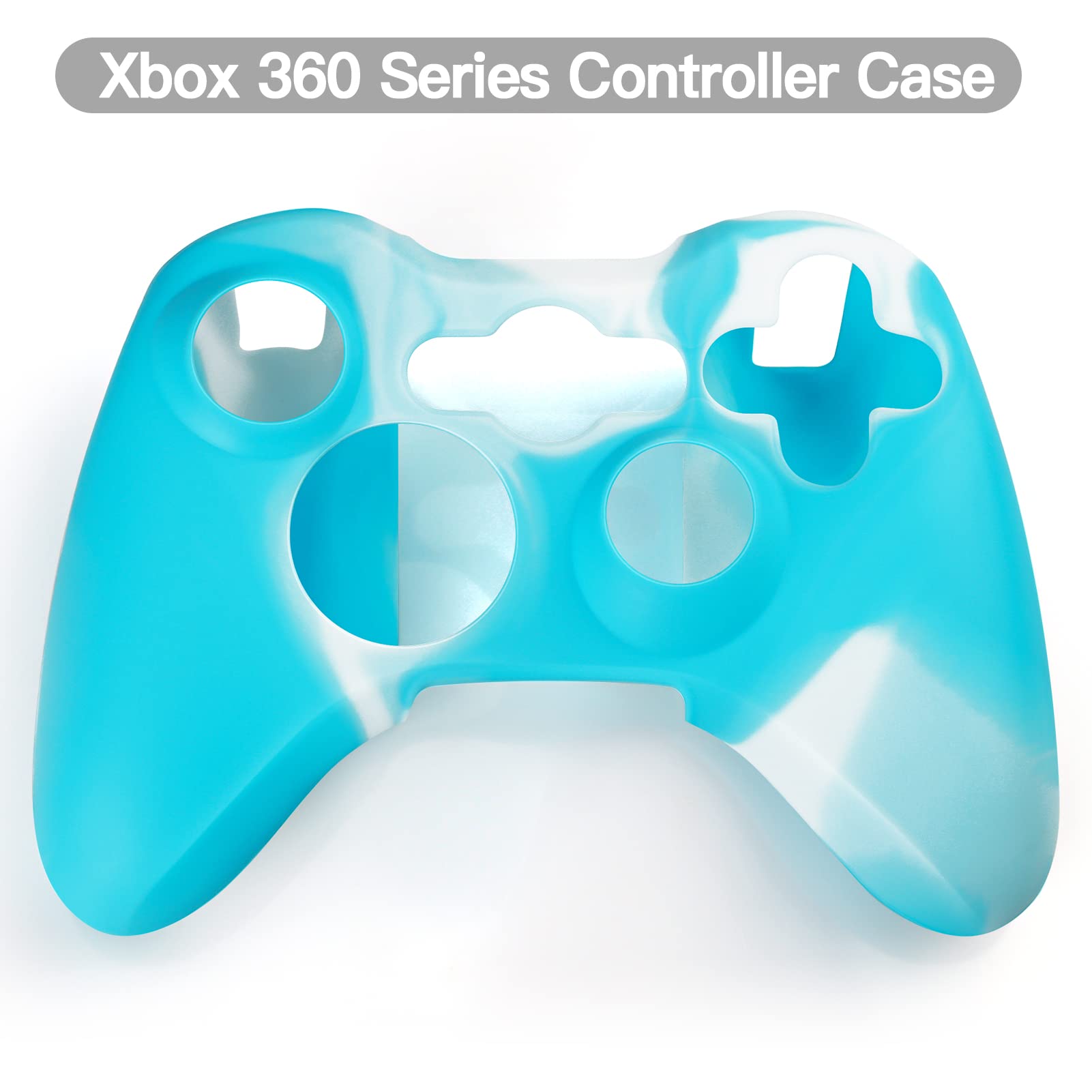 XNMOA Protective Skin for Xbox 360 Cover Case for Xbox Accessories Set, Anti-Slip Soft Comfort Silicone Protector Case Skin Cover for Xbox 360 Controller (Bule White )