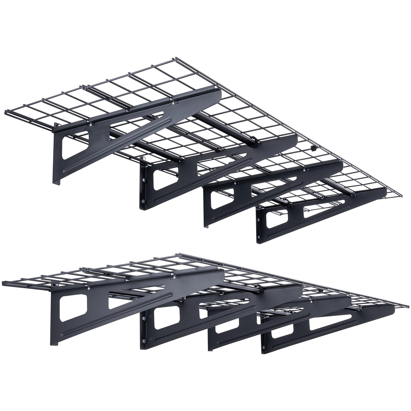 VEVOR Garage Shelving Wall Mounted, 2 x 6 ft Heavy Duty Garage Wall Shelves, 1000 lbs Load Capacity Garage Storage Rack Floating Shelves, 2 Pack, Suitable for Shop, Shed, Garage Storage