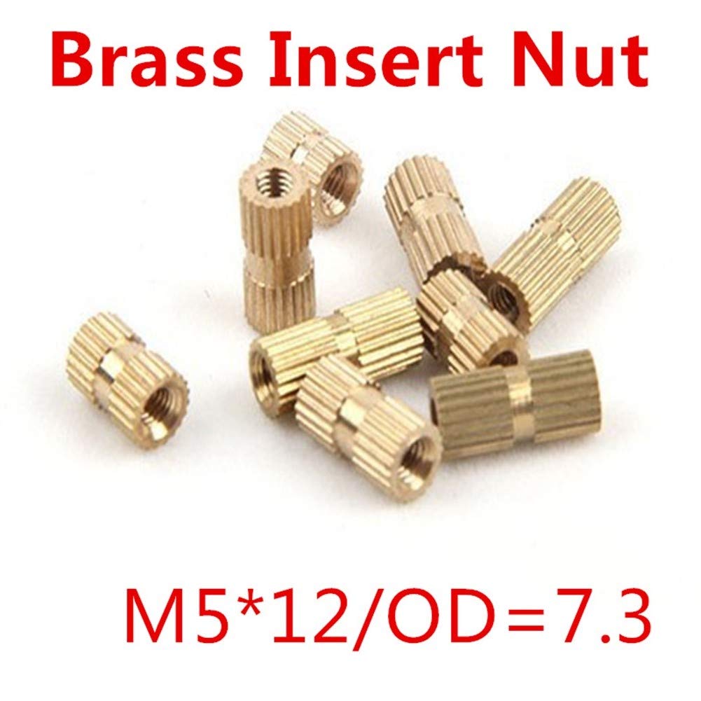 WUXUN-PHONE CASE Nuts 100pcs/lot M512 Blind End Brass Insert Nut, Single Thread Brass Knurl Nut OD 7.3mm