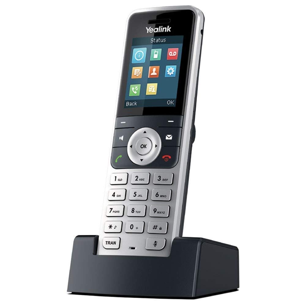 Yealink W53H Cordless DECT IP Phone, Base Station Not Included, 1.8-Inch Color Display. 10/100 Ethernet, 802.3af PoE, Power Adapter Included (Renewed)