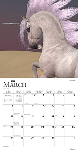 Unicorns 2022 12 x 12 Inch Monthly Square Wall Calendar with Foil Stamped Cover, Ancient Legends Myths Equestrian