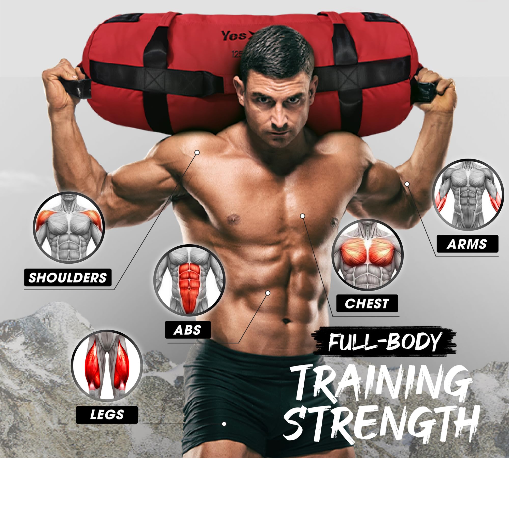 Yes4All Workout Sandbags, Heavy Duty Sandbags - Army Green - M