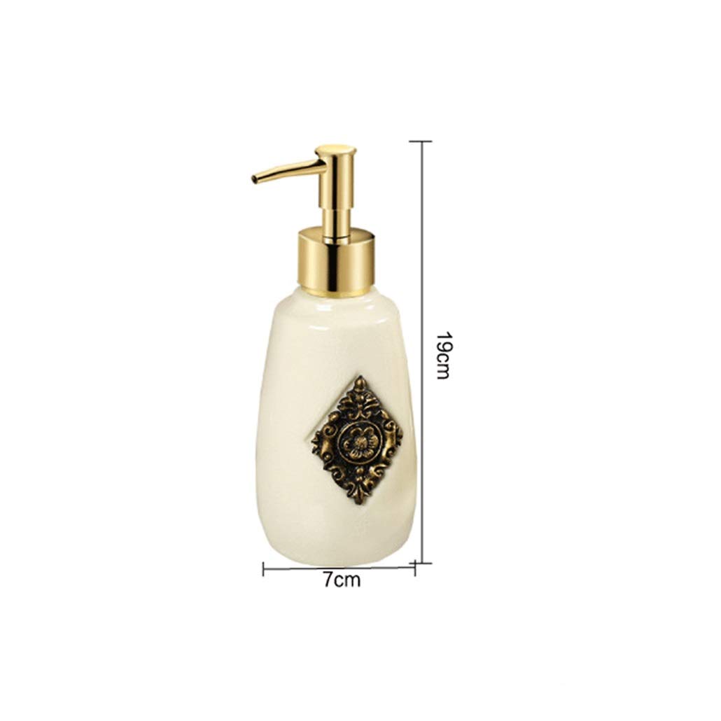WZNING Gold Soap Dispenser Ceramic Refill Liquid Rust Proof Hand Pump Gorgeous Durable Classic Design Sparkle Kitchen Bathroom housewares,Dispenser (Size : ARC)