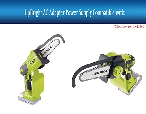 UpBright AC/DC Adapter Compatible with Sun Joe 24V-HCS-LTE 24V-HCS-LTE-P1 Snow SunJoe SnowJoe 24-Volt 2.0-Ah 24VDC iON+ Battery Cordless Mini Chainsaw 5-inch Pruning Saw Power Supply Cord Charger PSU