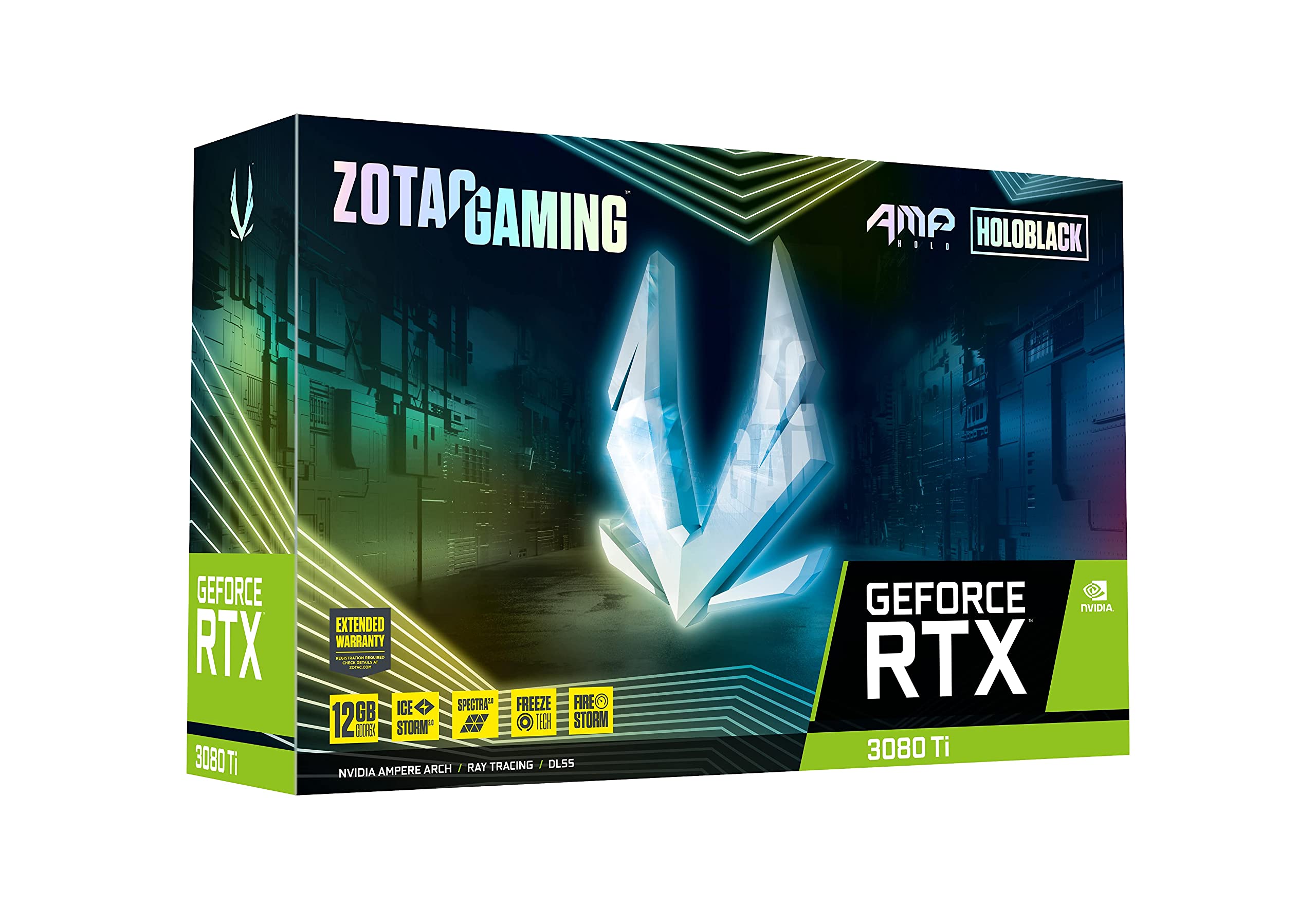 ZOTAC GAMING GeForce RTX™ 3080 Ti AMP Holo 12GB GDDR6X 384-bit 19 Gbps PCIE 4.0 Graphics Card, HoloBlack, IceStorm 2.0 Advanced Cooling, SPECTRA 2.0 RGB Lighting, ZT-A30810F