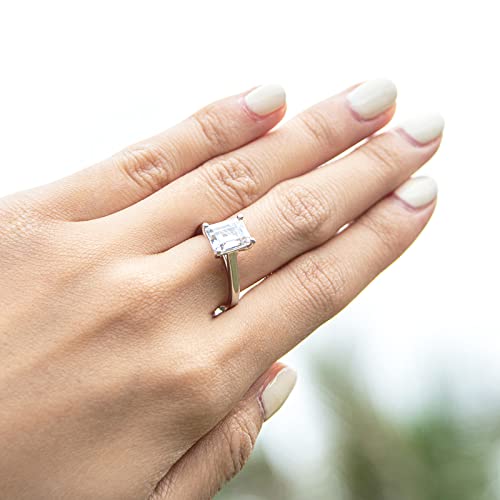 YUNKAI Engagement Ring for Women, 925 Sterling Silver Cubic Zirconia Wedding Ring Christmas Gift Mothers Day