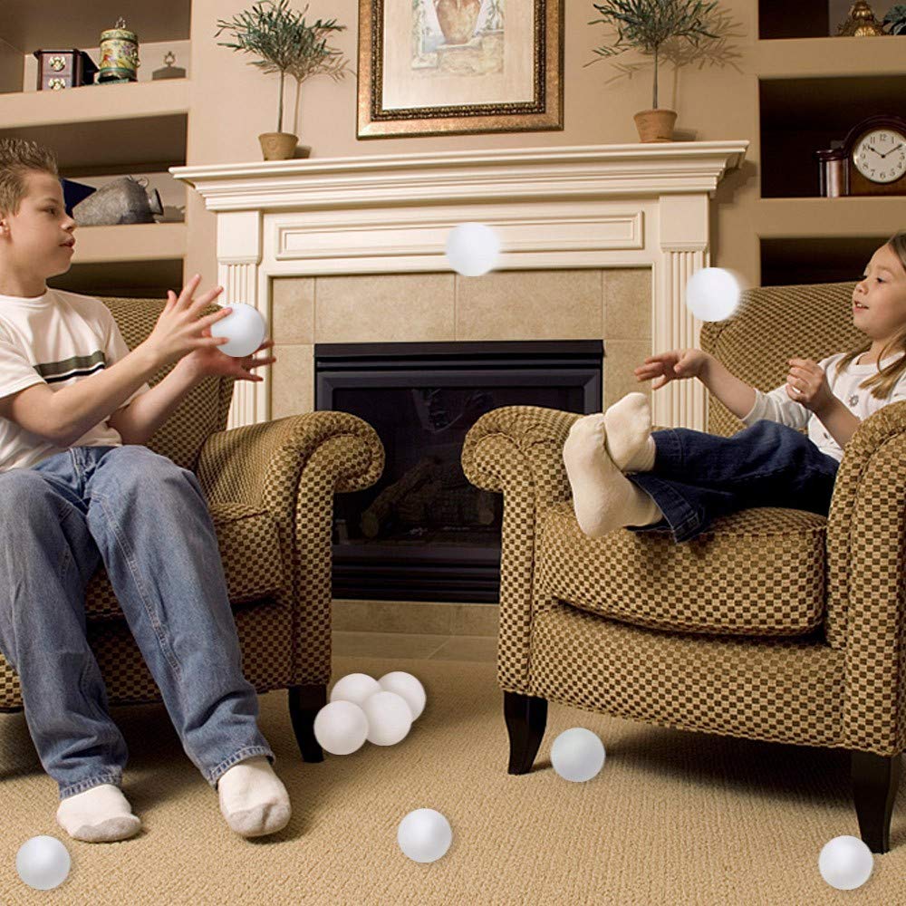 teytoy 60 Pack Snowball Toss,White Plush Snow Soft Balls Toy for Kids Adults Indoor Outdoor Game