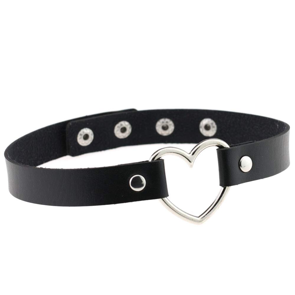 YA-LIDS Choker Collar for Women Girls, Adjustable Rock Punk Choker Collar Necklace (Black+Pink)