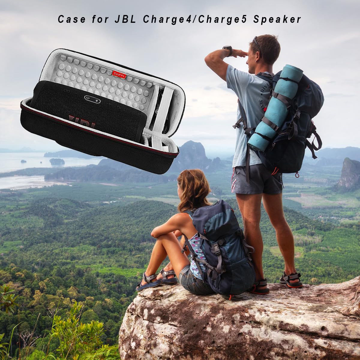 ZUJFPL EVA Hard Case for JBL Charge 5 / Charge 4 Bluetooth Portable Speaker,Fit for JBL Charge 4 / Charge 5 Premium Travel Protective Carrying Storage Bag