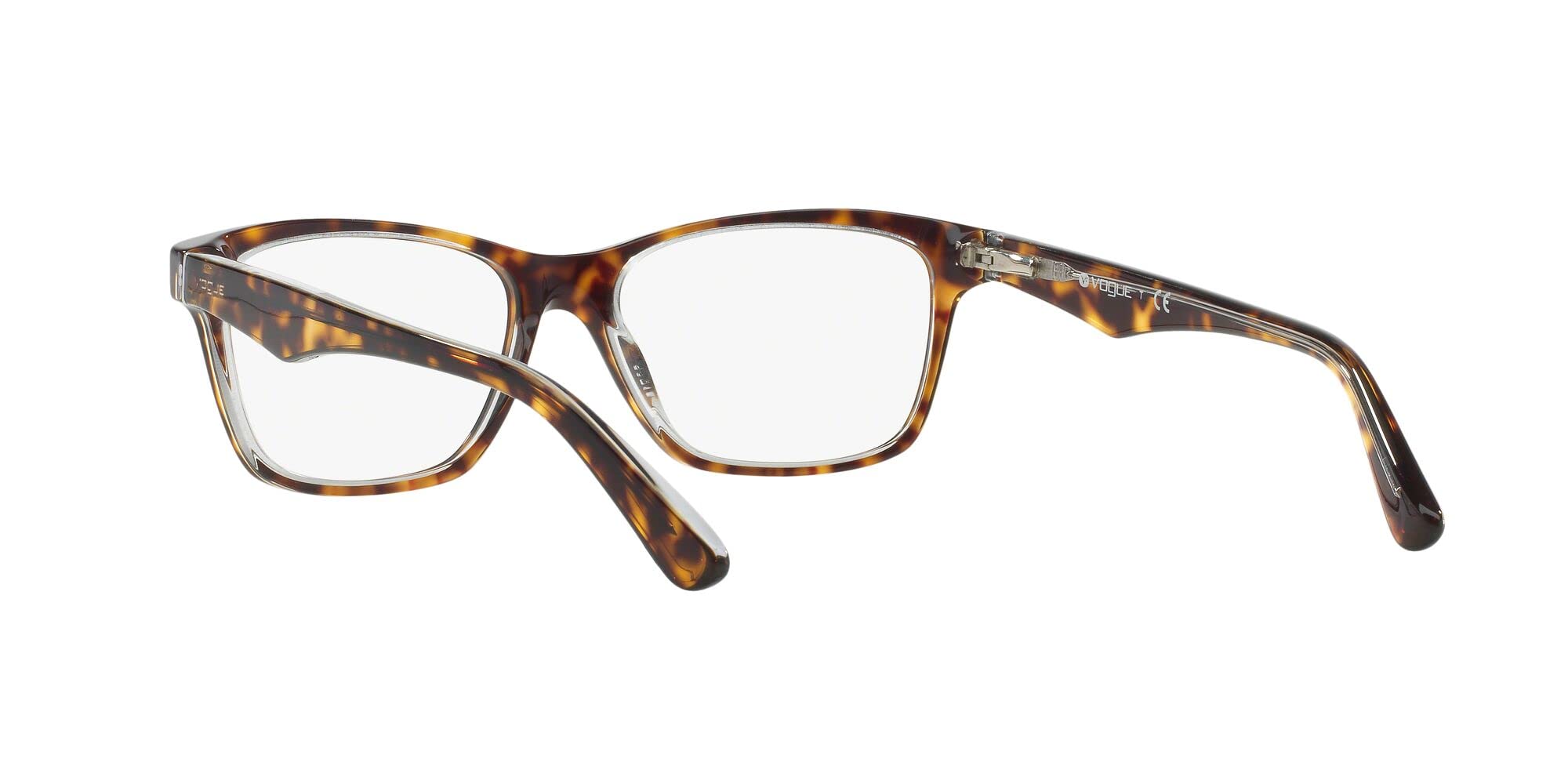 Vogue Eyewear Women's VO2787 Square Prescription Eyeglass Frames, Top Havana/Transparent/Demo Lens, 51 mm