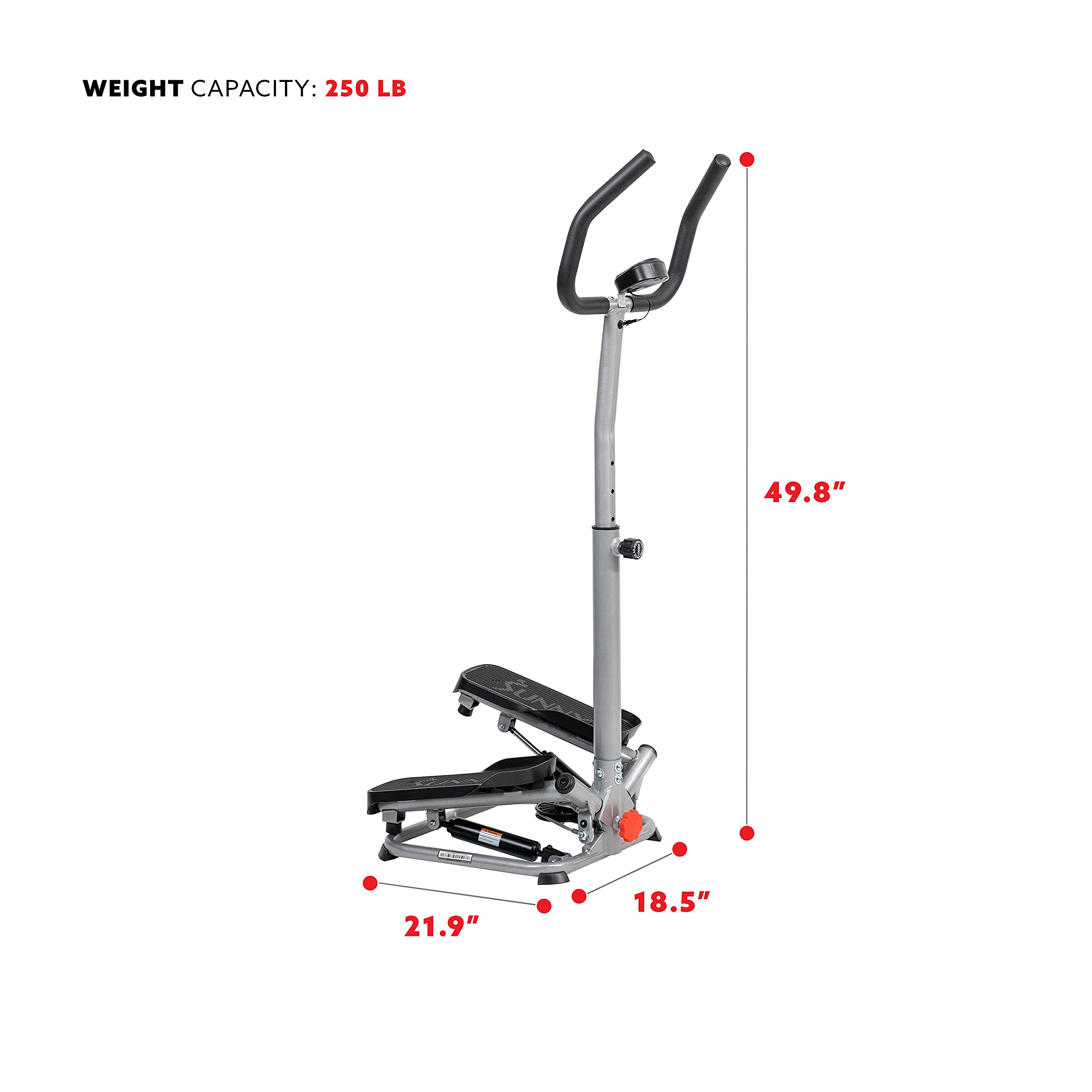 Sunny Health & Fitness Stair Twist Steppers for Exercise at Home Machine with Handlebar Mini Side to Side Stepper Climber - SF-S020027