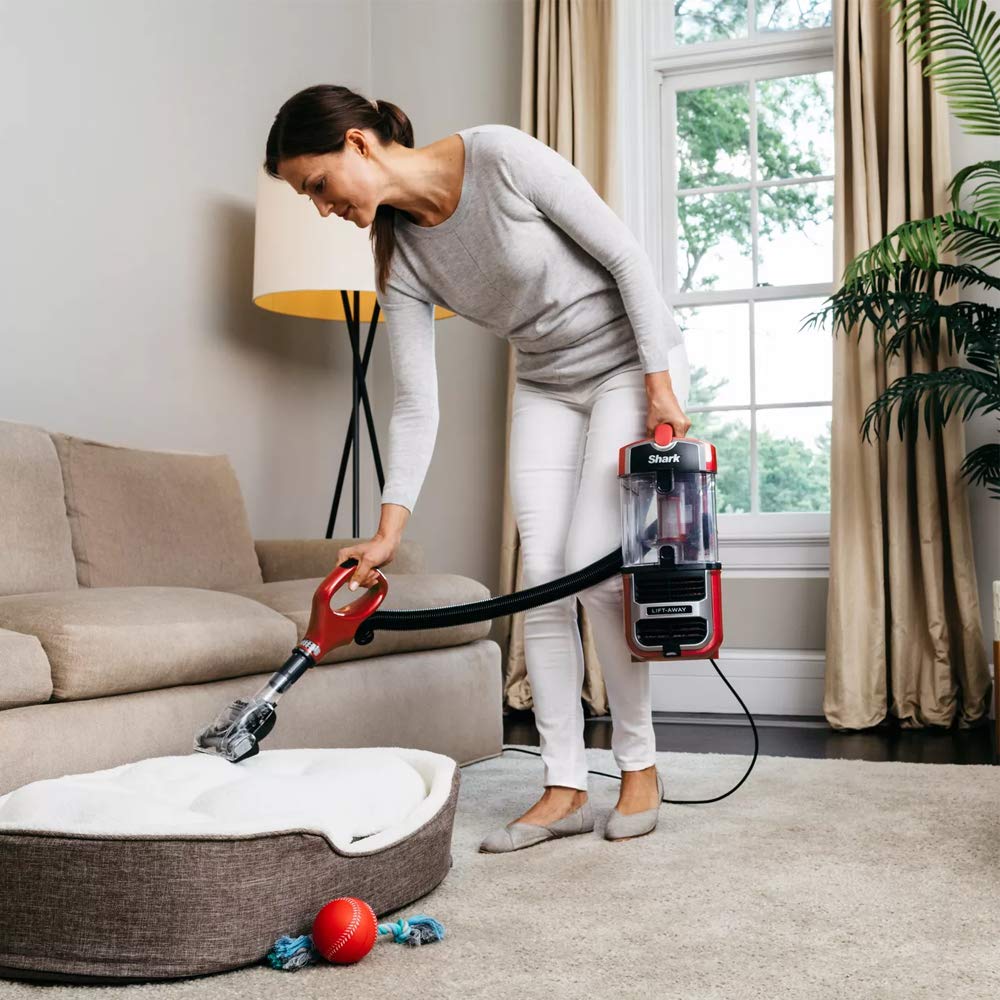 Shark ZU562 Navigator Speed Upright Multisurface Floor Vacuum Cleaner with Zero M Self Cleaning Brushroll and Lift Away Detachable Canister, Red