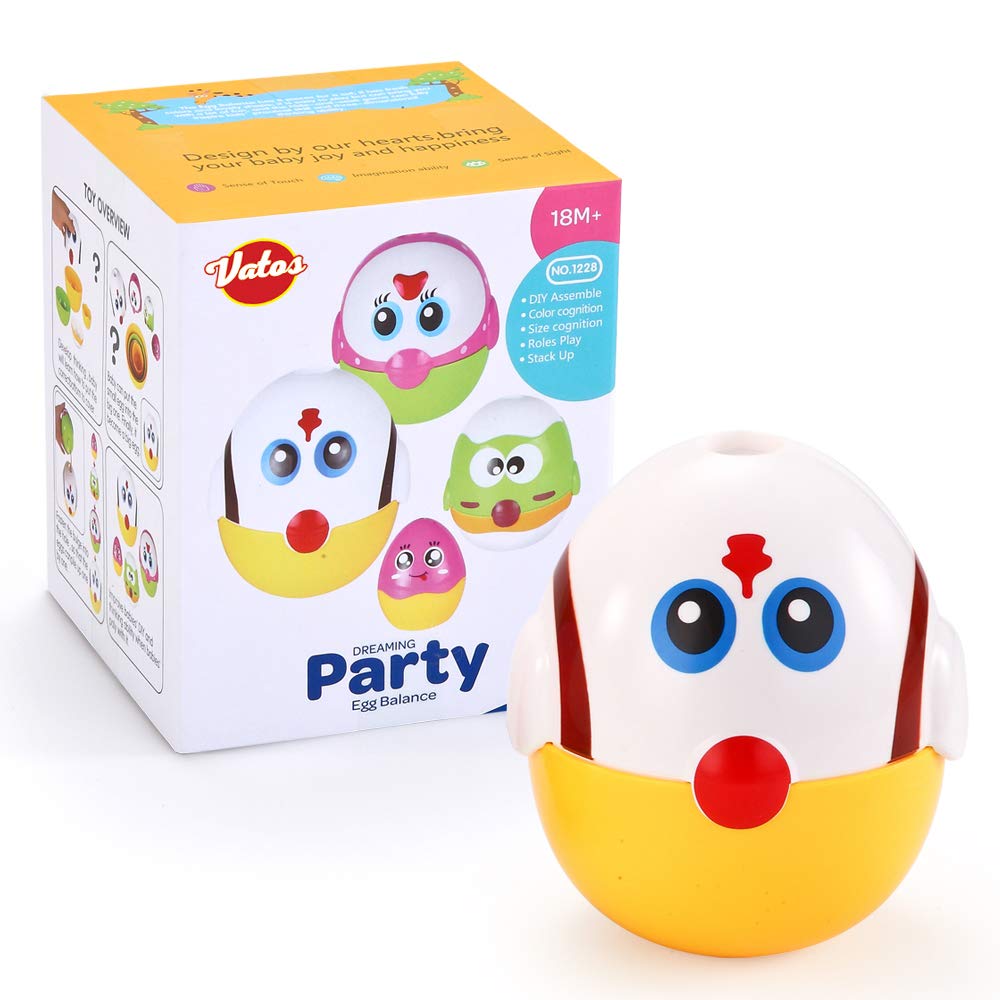 VATOS Nesting Easter Eggs Toy, Plastic Eggs Stacking Toy, Matching & Sorting Learning Toys for 1.5+ Years Old Toddler, Easter Egg Stuffers for Basket, Stacker Toys for 18 Months+ Baby